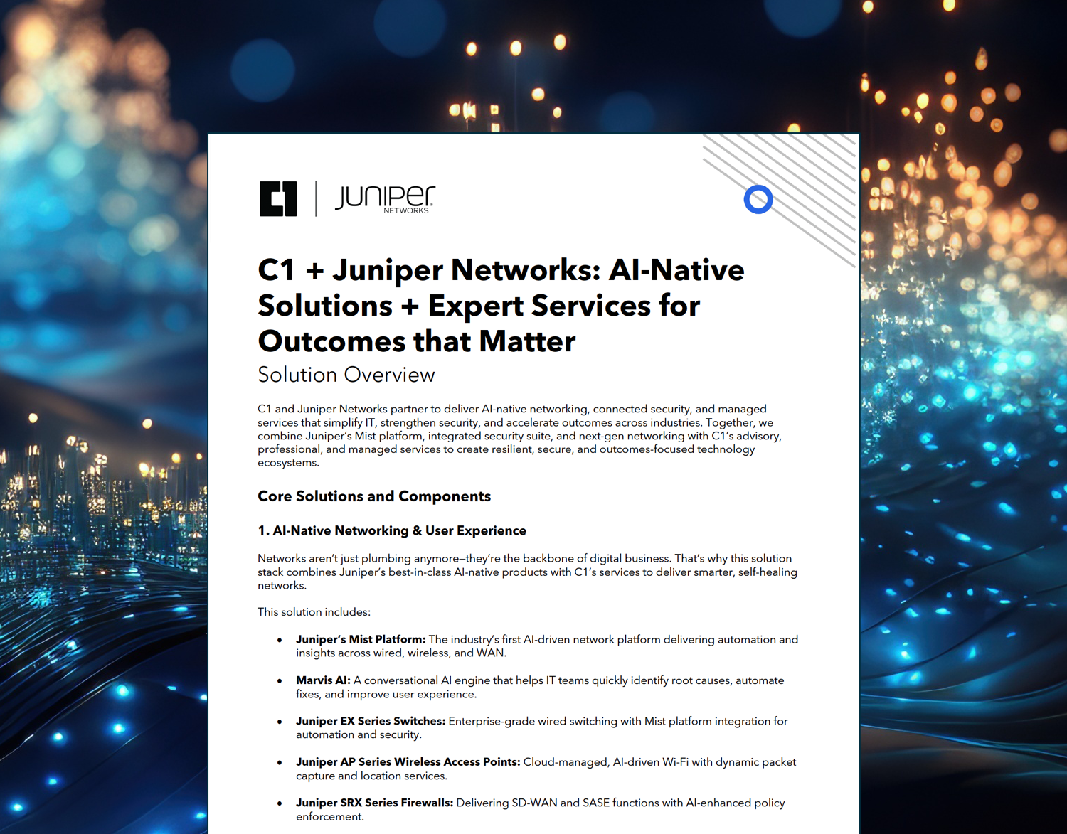 Datasheet | AI-Native Solutions For IT Transformation | C1 + Juniper